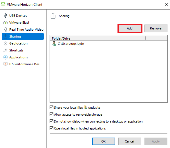 How do I configure and access my computer's local storage on my virtual ...