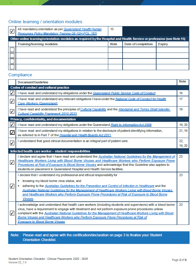 Queensland Health pre-placement requirements - my.UQ - University of ...